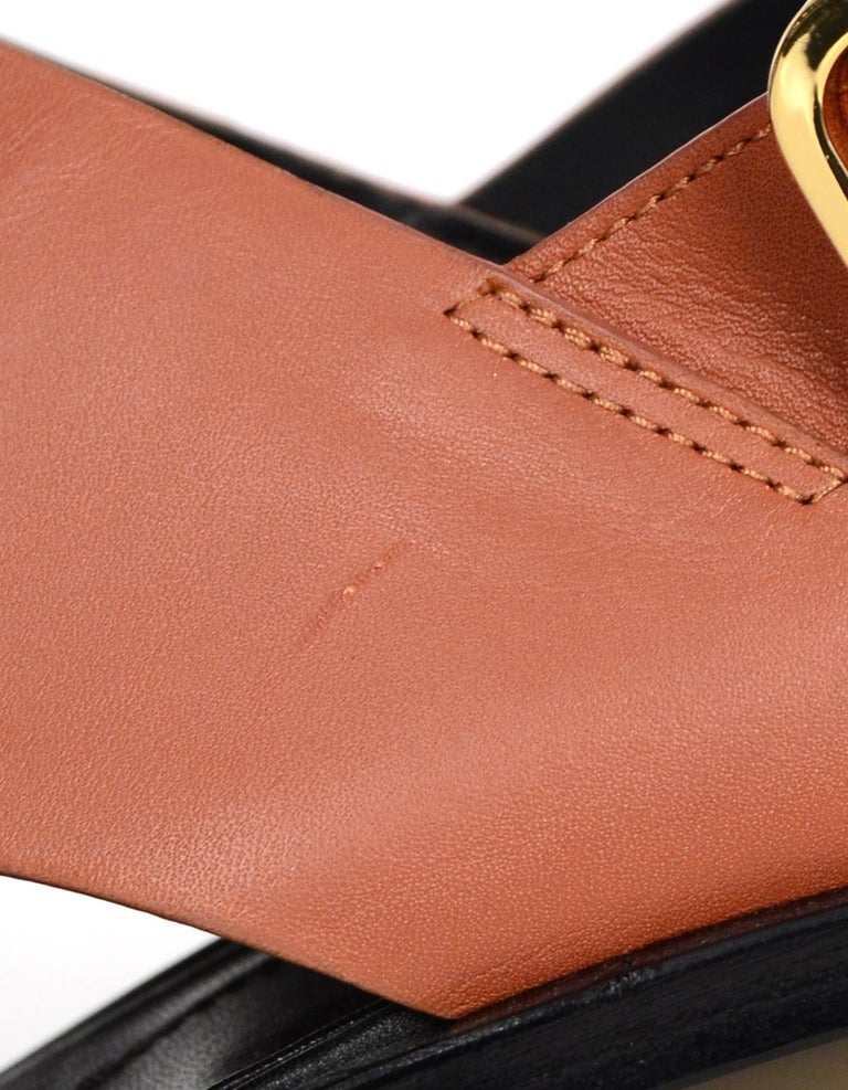 Marni Rust/Brown Leather Sandals w/ Platform Wedge sz 39 For Sale at ...