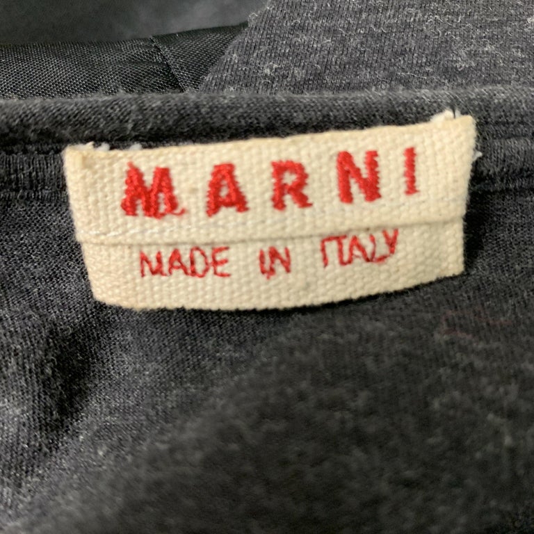 MARNI Size 2 Black Triacetate Ruffled Sleeveless Blouse For Sale at 1stDibs