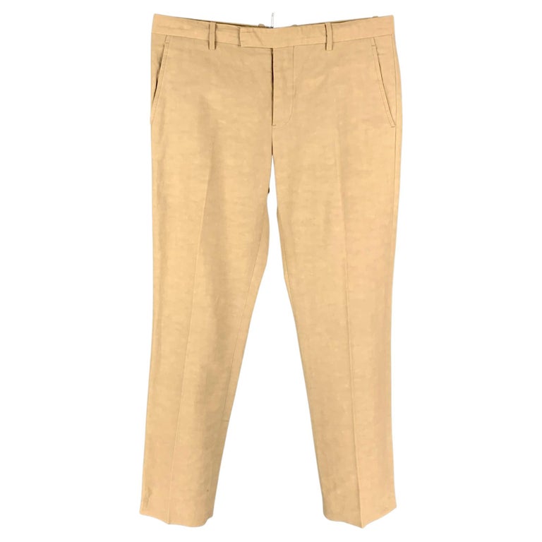MARNI Size 34 Tan Nylon Blend Button Fly Dress Pants For Sale at 1stDibs