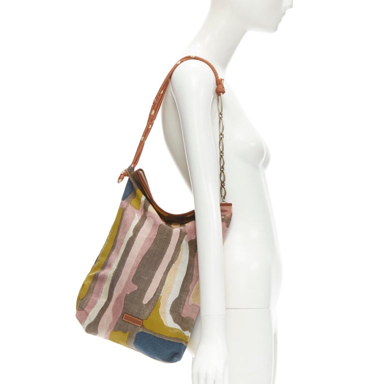 MARNI watercolor canvas shoulder chain line zip tote bag For Sale at ...