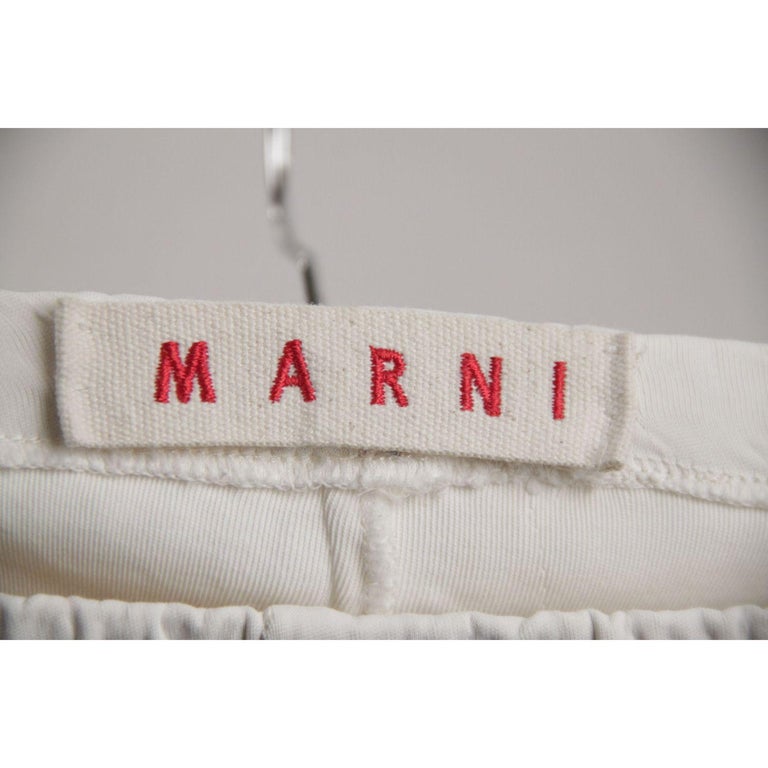 Marni White Stretch Jersey Copeed Leggings Pants Size 42 For Sale at ...