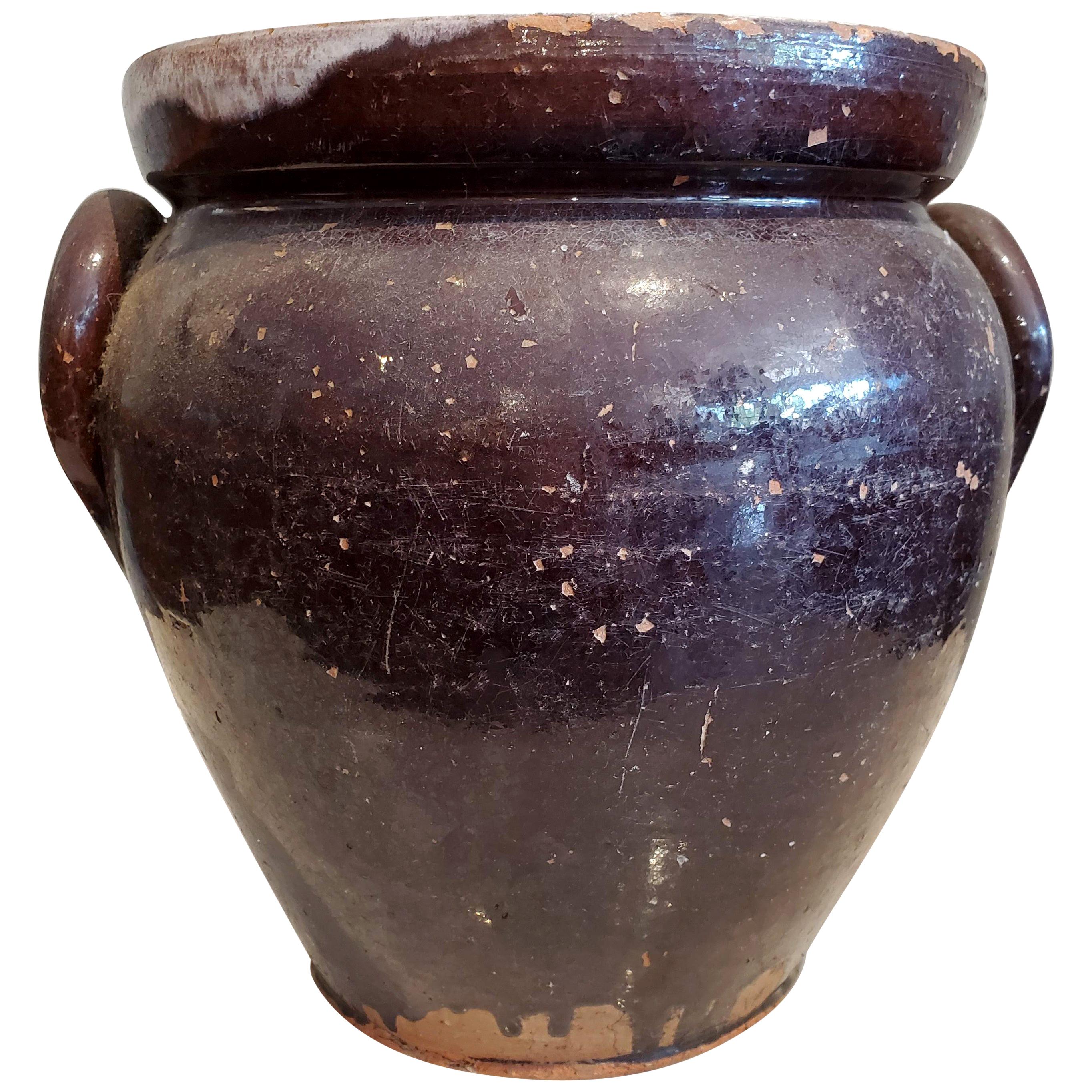 English Post Medieval Cooking Pot with Handle Probably Borderware, 16th ...