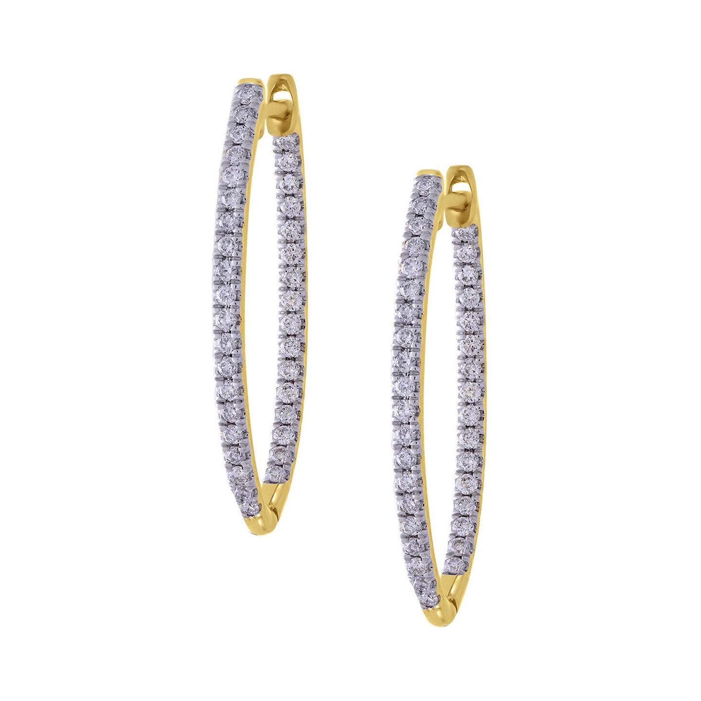 Diamond, Sterling and 18K Gold Hoops For Sale at 1stDibs