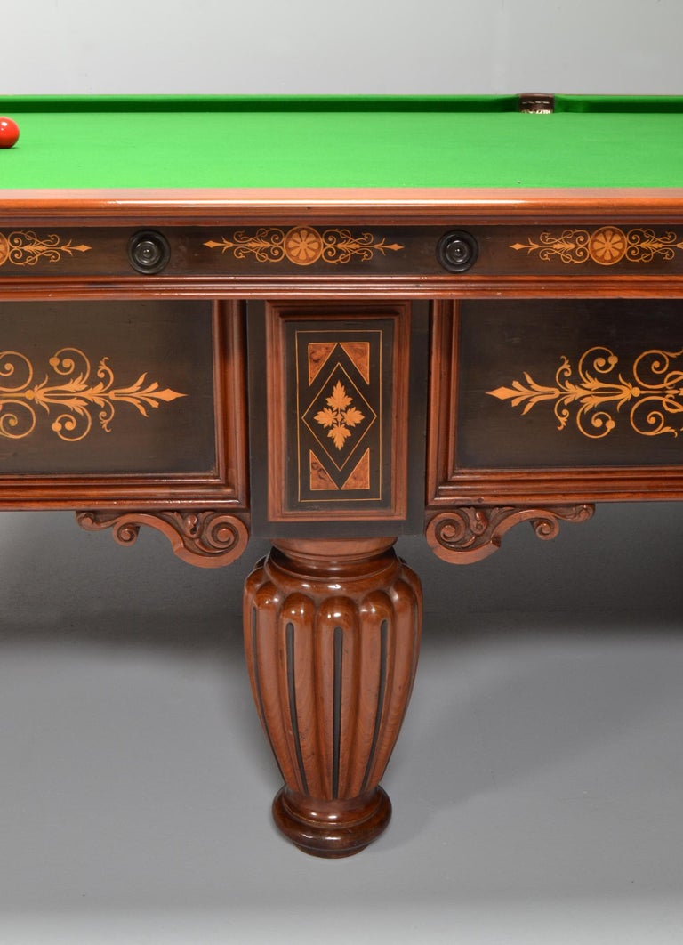 Antique billiard snooker pool table in stock inlaid marquetry For Sale ...