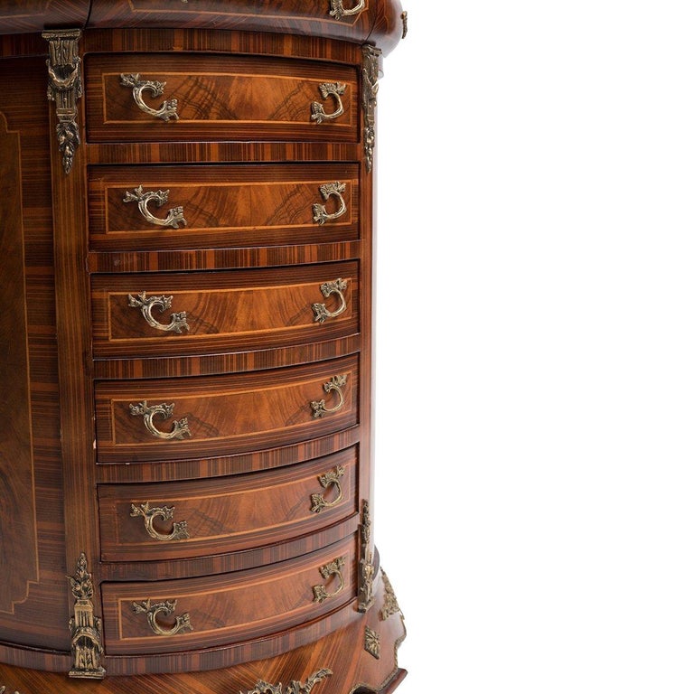 Marquetry Inlaid Half Circle Drawer Chest, 20th Century For Sale at ...