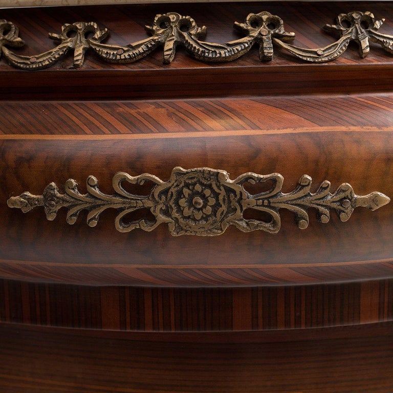 Marquetry Inlaid Half Circle Drawer Chest, 20th Century For Sale at ...