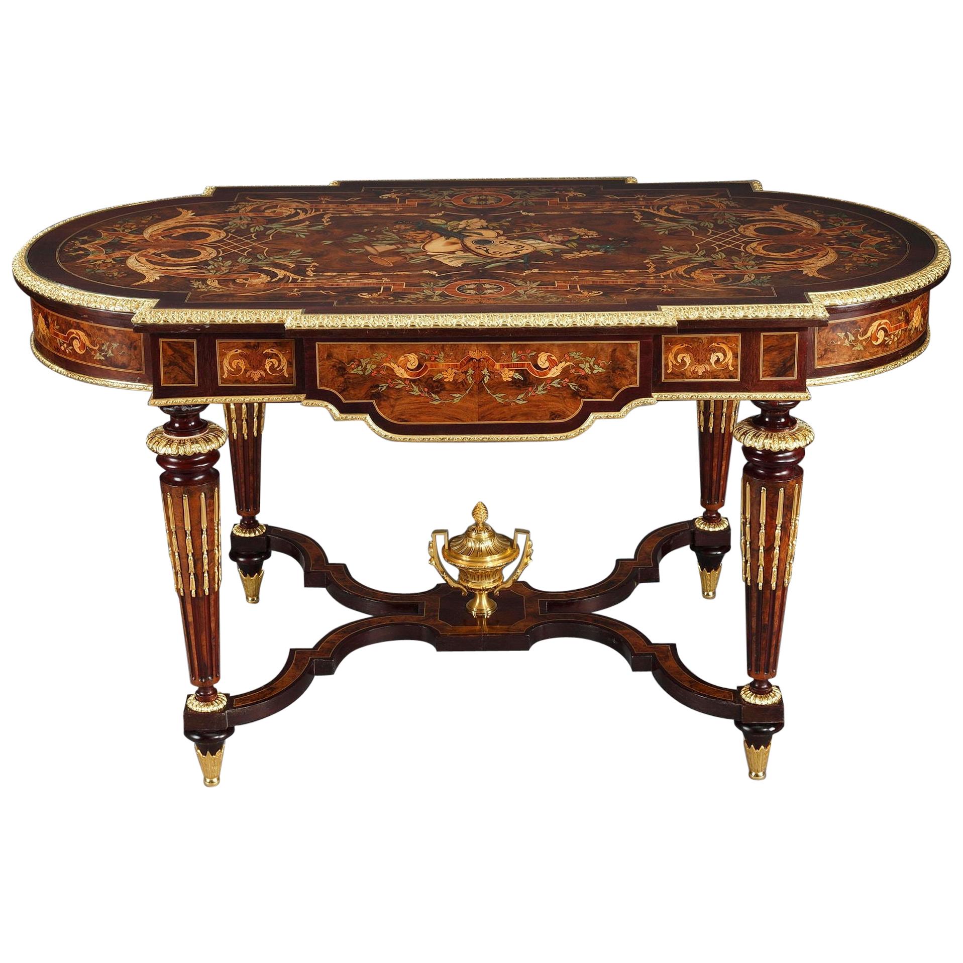 Marquetry Table in Louis XIV Style at 1stDibs | louis xiv table, table ...
