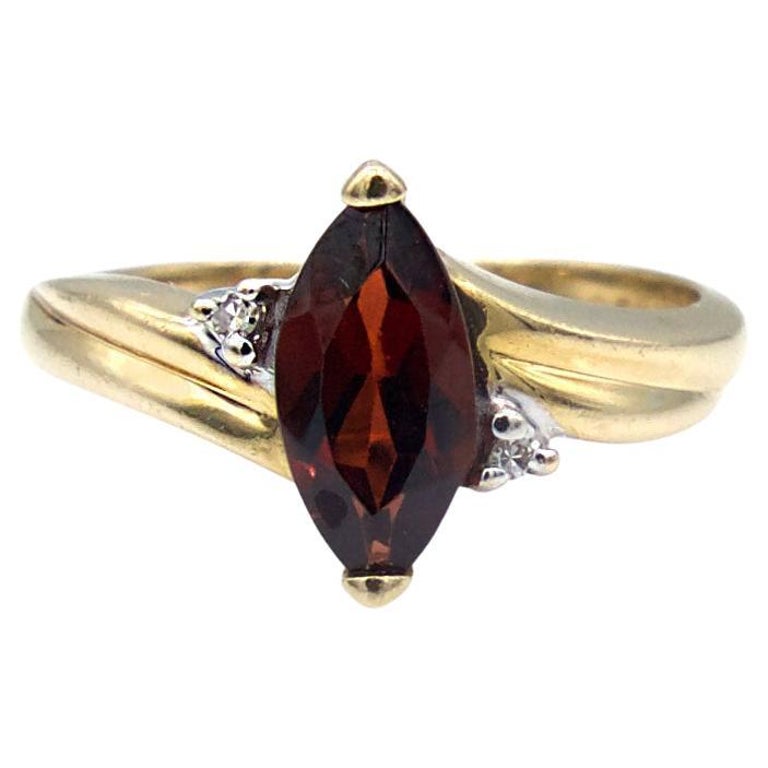 Marquis Garnet Ring For Sale at 1stDibs