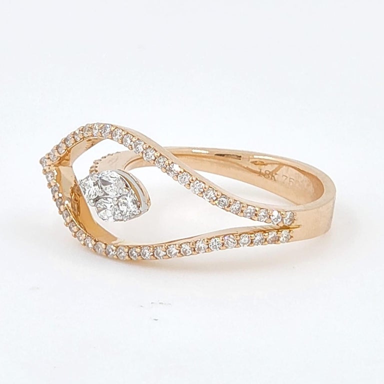 Marquise and Princess Cut Diamonds Ring in 18 Karat Gold at 1stDibs