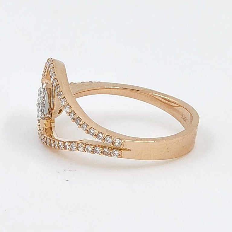 Marquise and Princess Cut Diamonds Ring in 18 Karat Gold at 1stDibs
