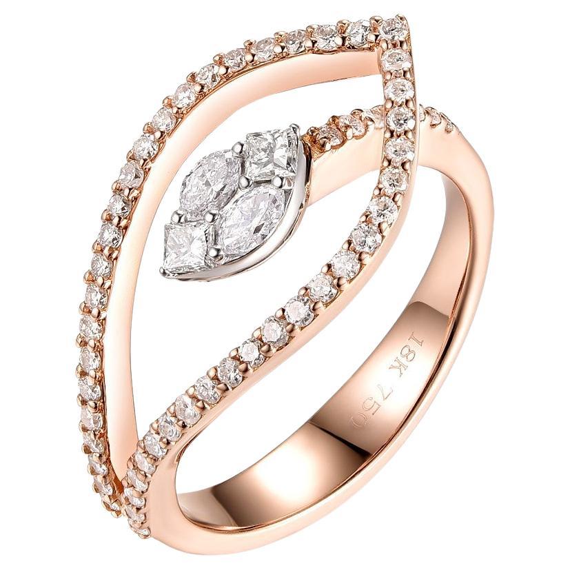 Marquise and Princess Cut Diamonds Ring in 18 Karat Gold at 1stDibs