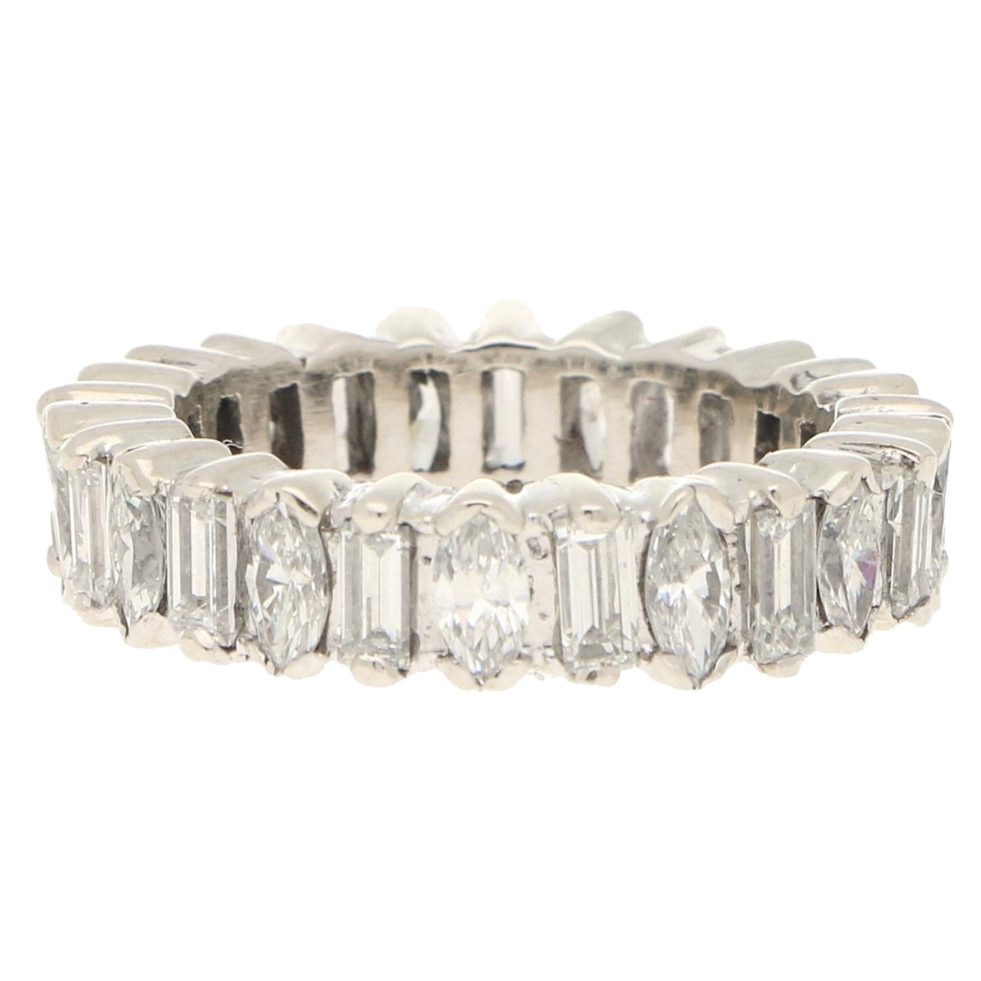 Marquise Cut Diamond Eternity Ring at 1stDibs