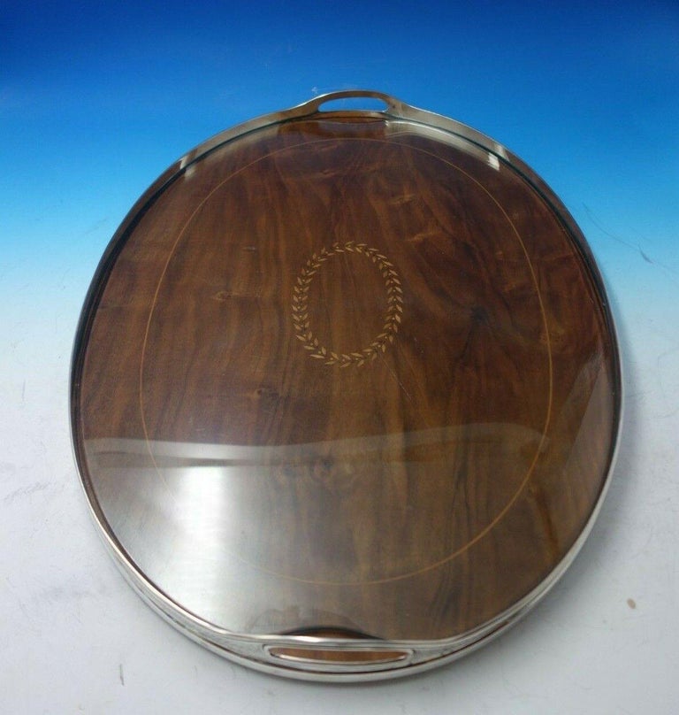 Marquise by Tiffany and Co Sterling Silver Wood and Glass Gallery Tray ...