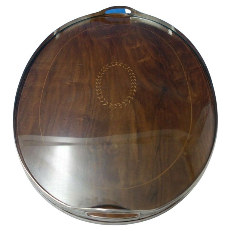Marquise by Tiffany and Co Sterling Silver Wood and Glass Gallery Tray ...
