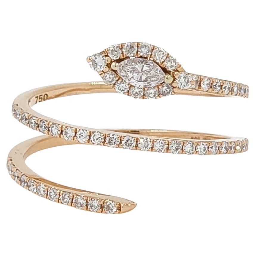 Illusion Setting Diamonds Ring in 18 Karat White and Rose Gold For Sale ...