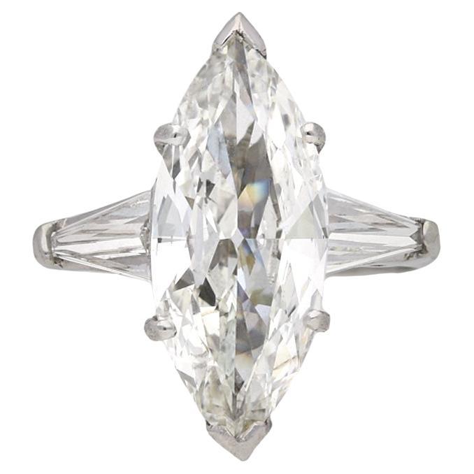 Boucheron Marquise Shape Diamond Ring, French, Circa 1950 For Sale at ...