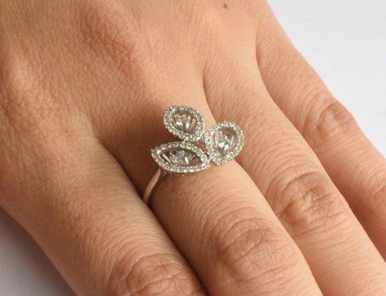 Marquise Shape Ring with 0.55 CTW Diamond in 18 Karat White Gold For ...