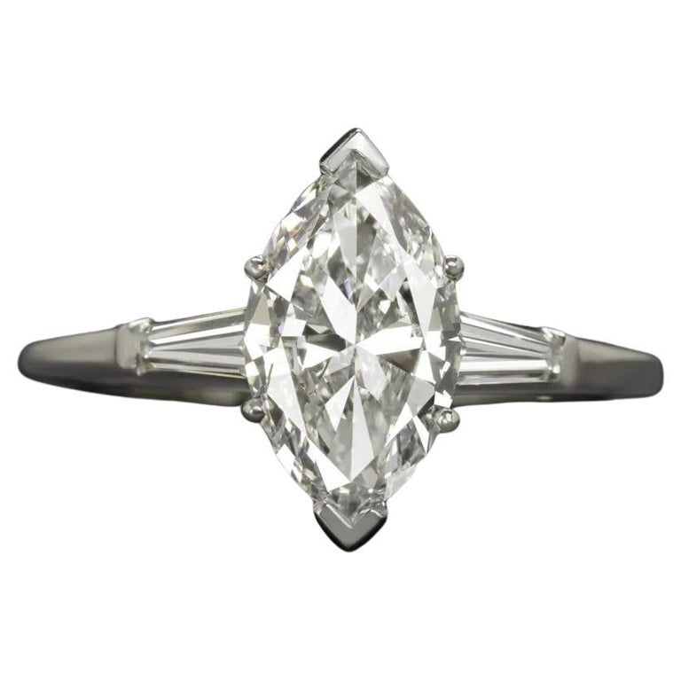 Marquise Three Stone Diamond Ring For Sale at 1stDibs