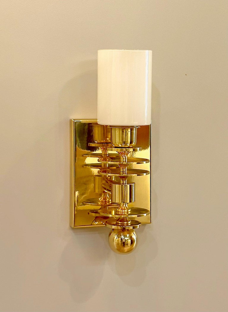 Marsala Brass Wall Sconce Mid-Century Modern Lighting For Sale at 1stDibs