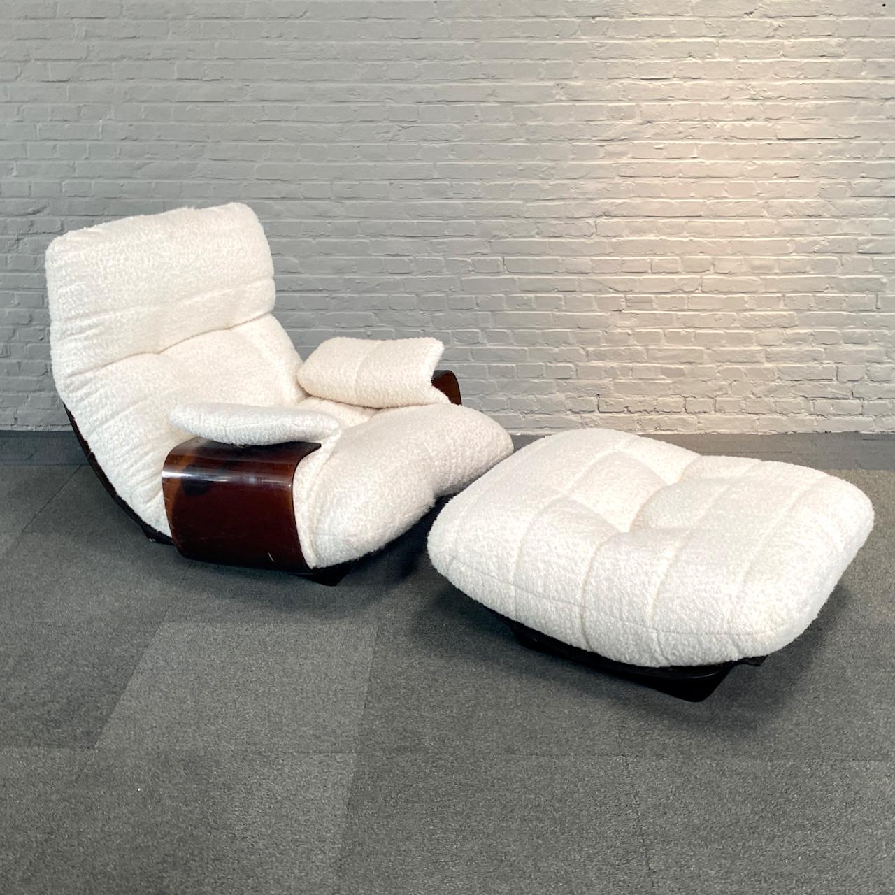 Marsala lounge chair with ottoman by Michel Ducaroy for Ligne Roset ...