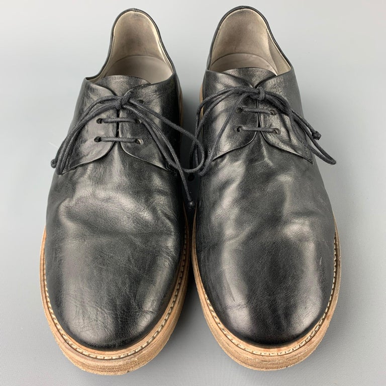 MARSELL Size 11 Black Leather Round Toe Lace Up Shoes at 1stDibs ...