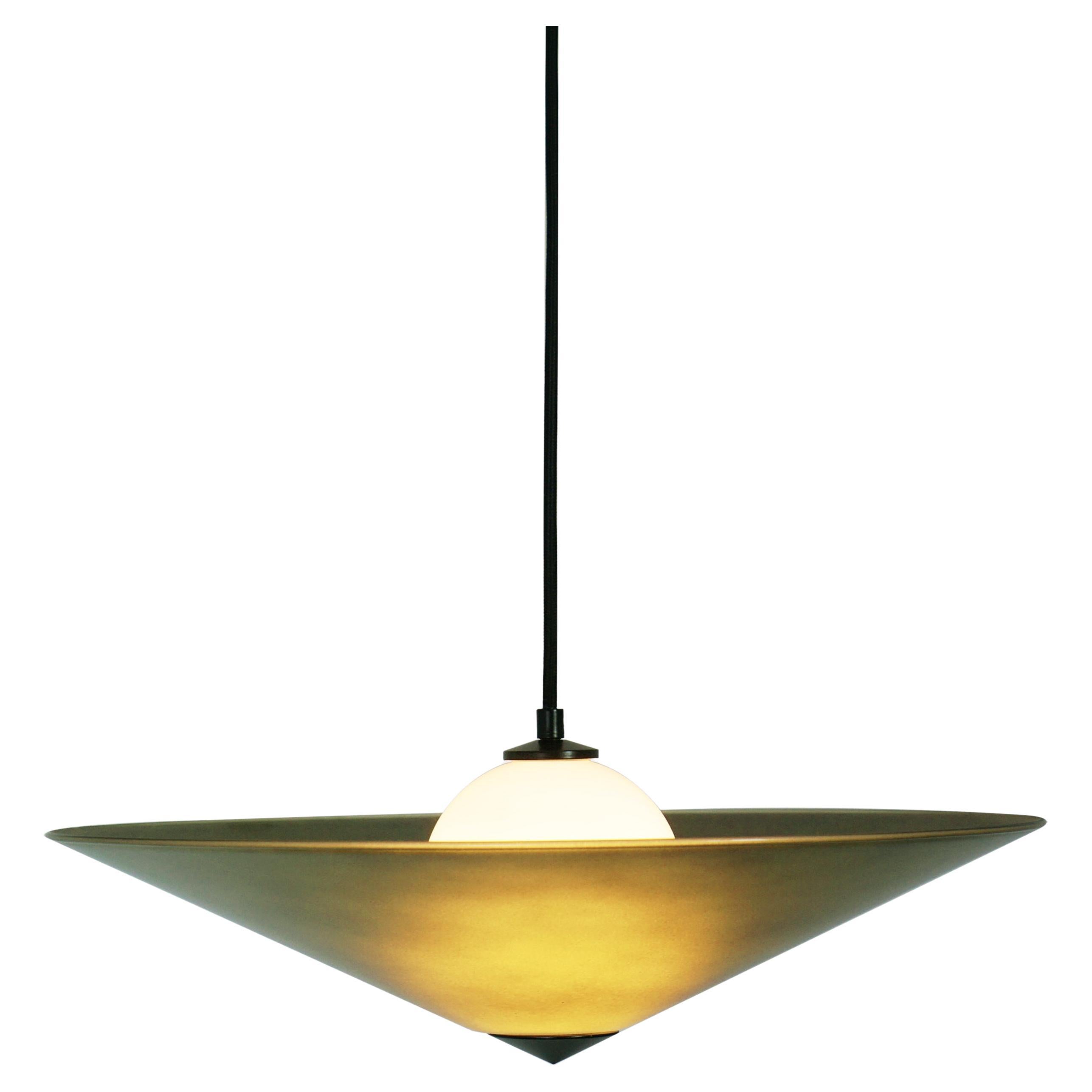 MARSHA 01 Pendant Light in Fern Green Glass and Black Powder-Coated ...