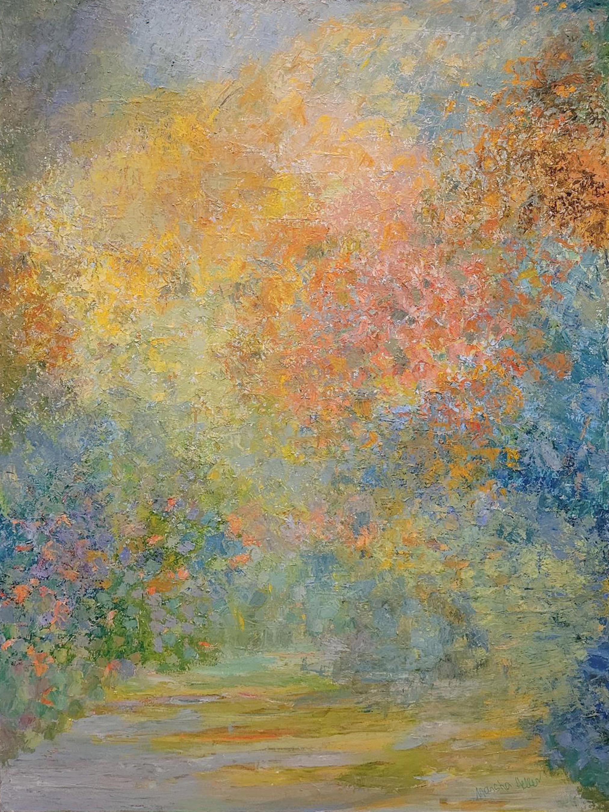 Marsha Heller - Night Pond, Original Contemporary Textured ...