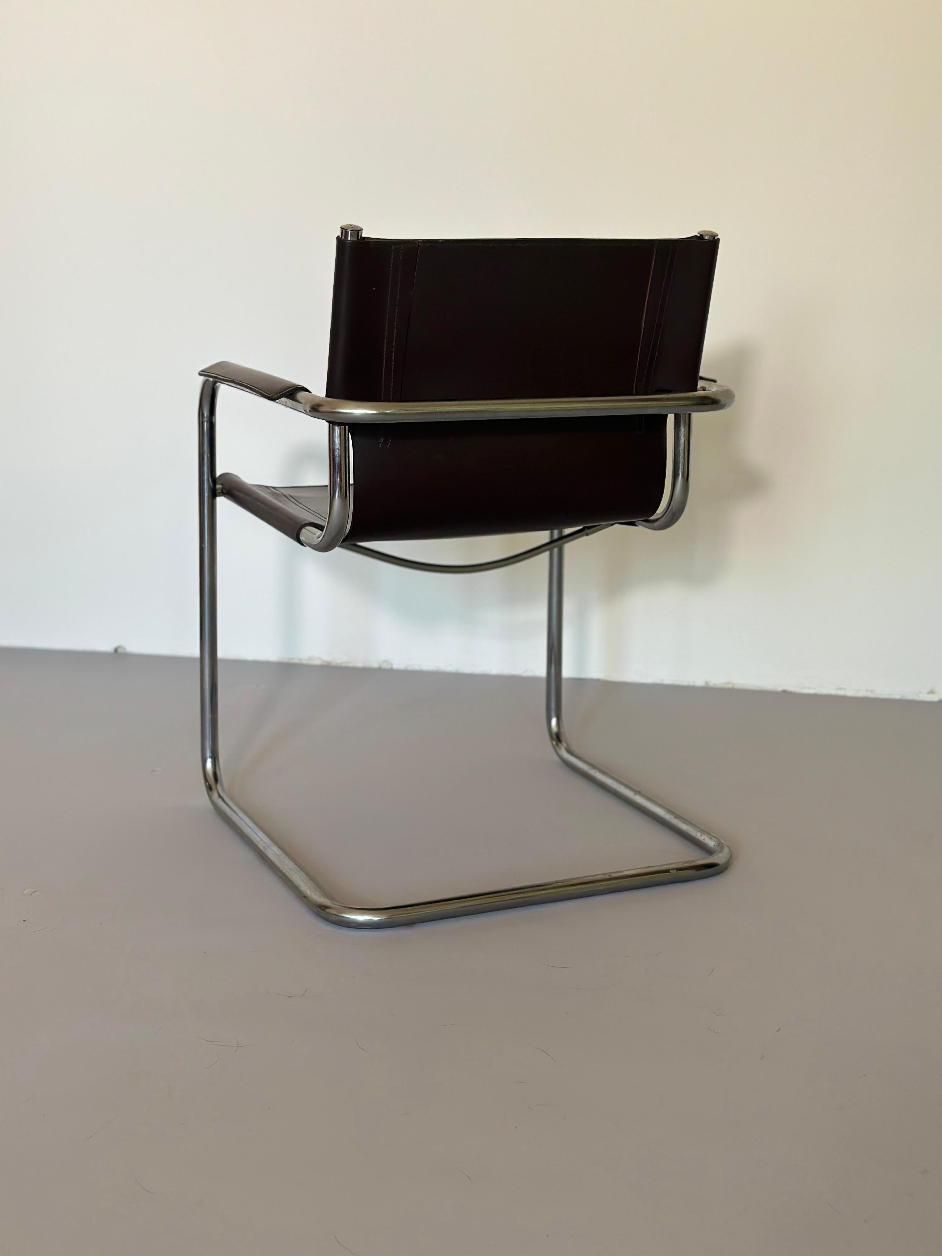 Mart Stam Chair with Full Leather Back 1970s For Sale at 1stDibs