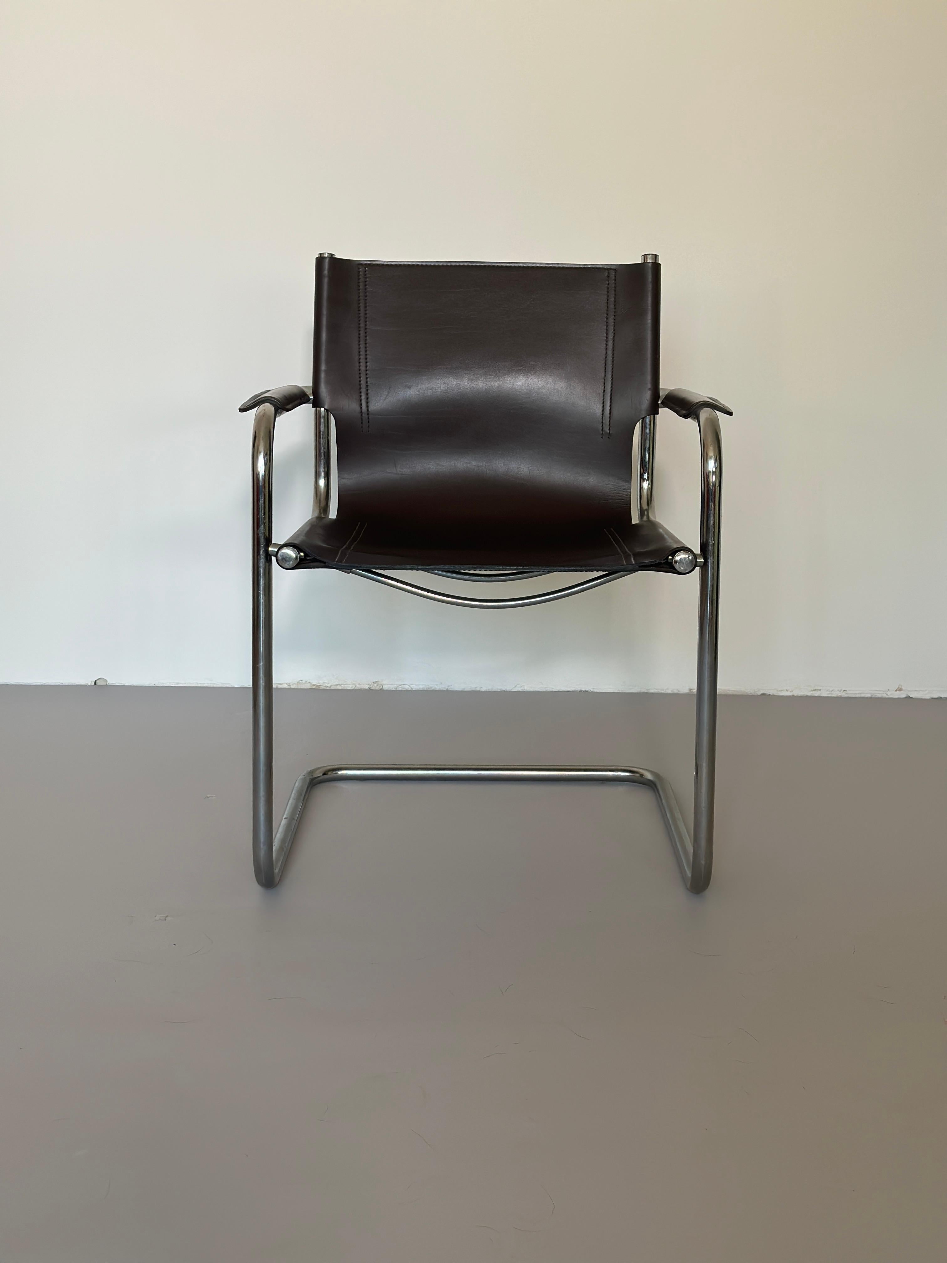 Mart Stam Chair with Full Leather Back 1970s For Sale at 1stDibs