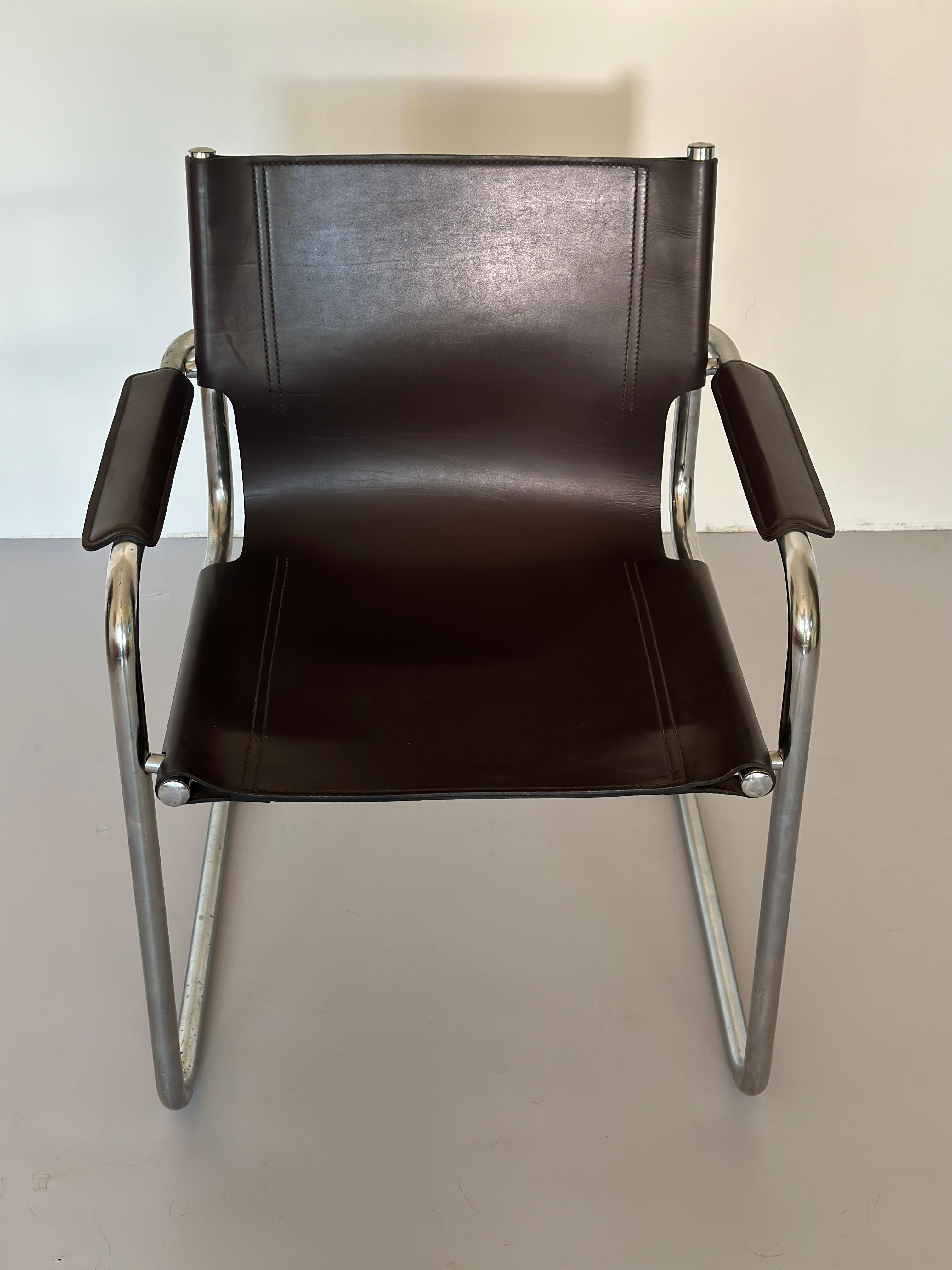 Mart Stam Chair with Full Leather Back 1970s For Sale at 1stDibs