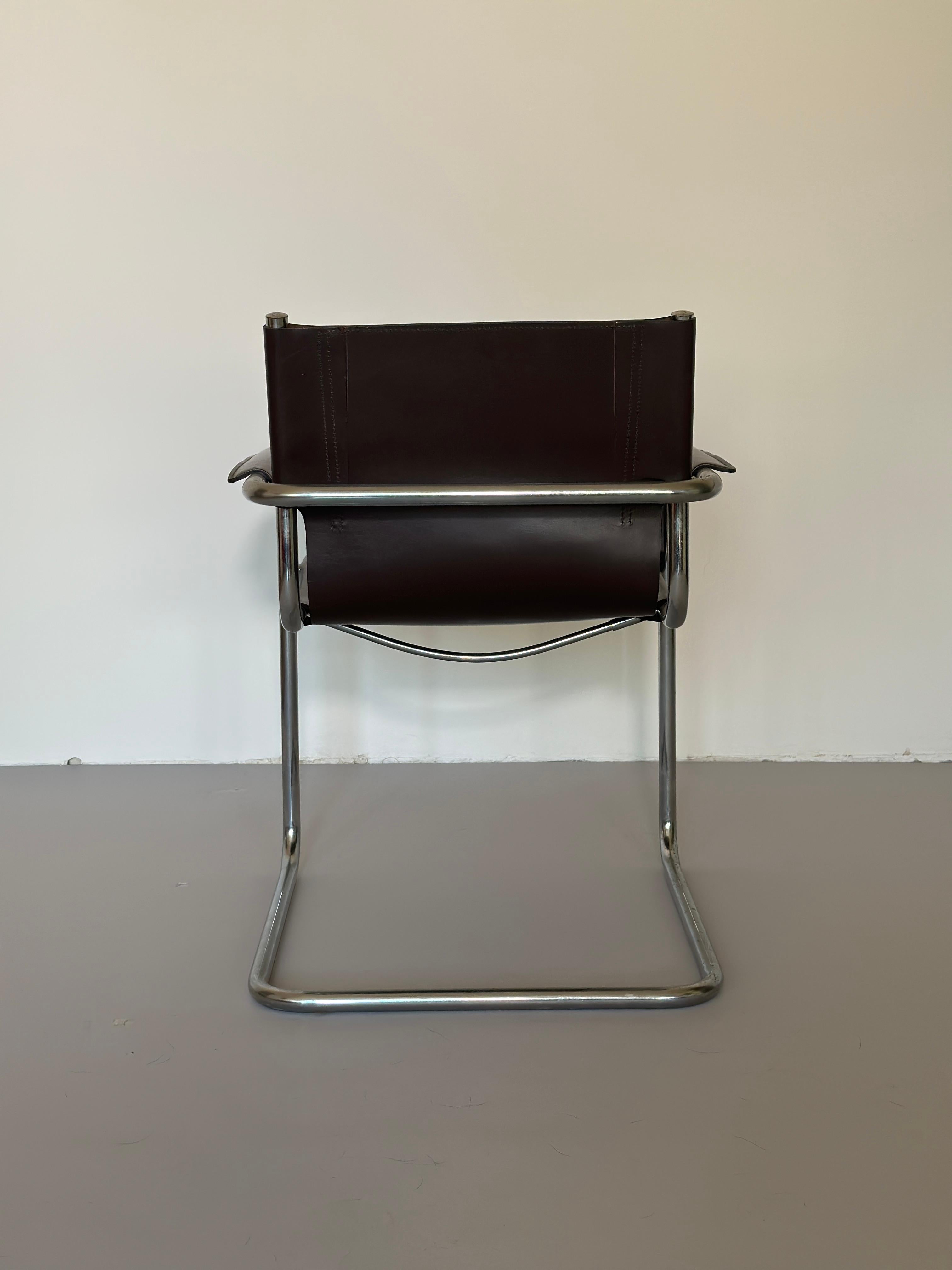 Mart Stam Chair with Full Leather Back 1970s For Sale at 1stDibs