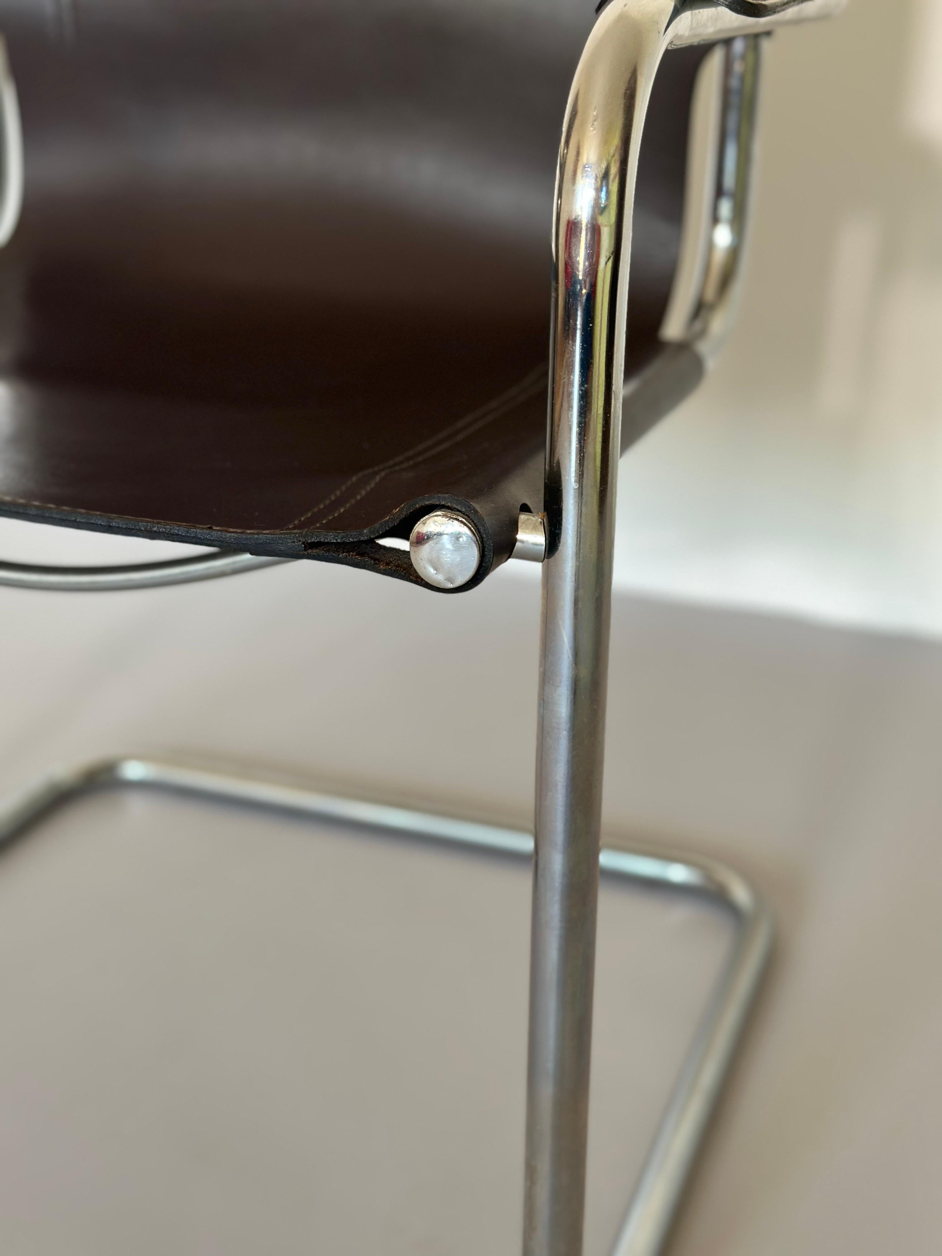 Mart Stam Chair with Full Leather Back 1970s For Sale at 1stDibs