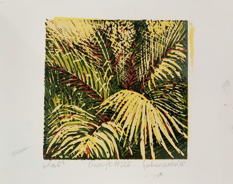 Marta Garbaczewska - Woods 7 - Contemporary Linocut, Flora, Nature ...