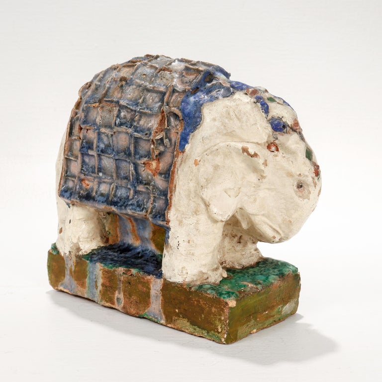 Martha J Cornwell American Arts and Crafts Glazed Terracotta Elephant ...