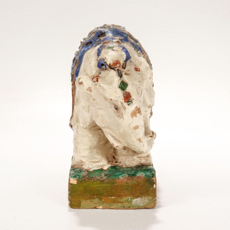 Martha J Cornwell American Arts and Crafts Glazed Terracotta Elephant ...
