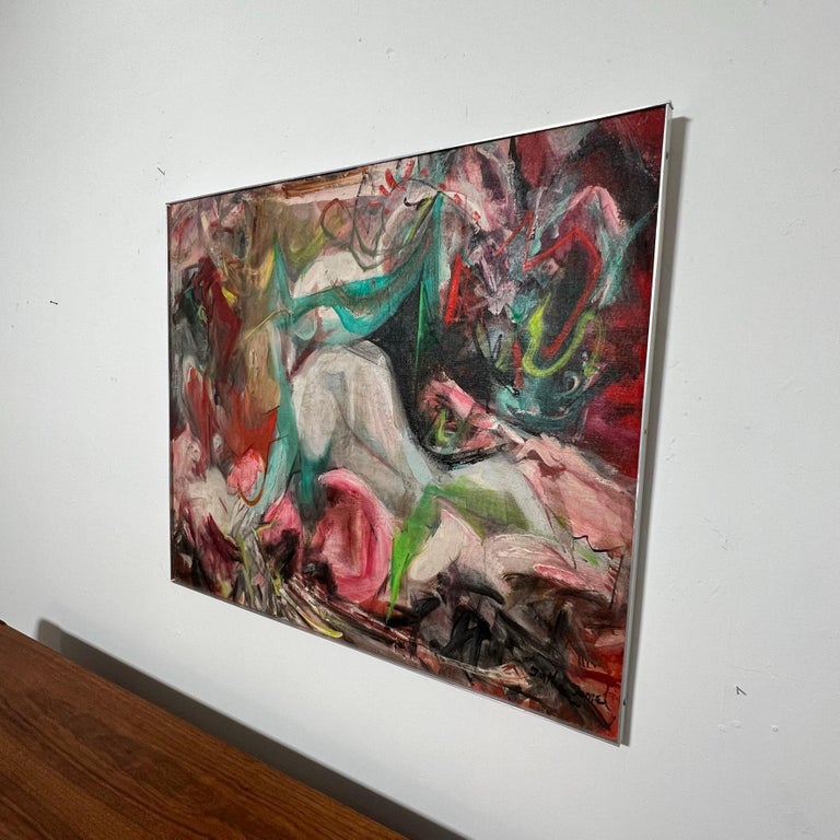 Martha Moore Modernist Expressionist Oil, Ca. 1960s For Sale at 1stDibs