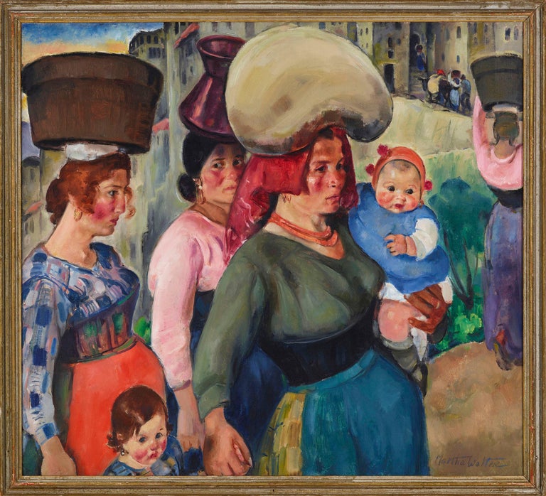 Martha Walter - Women and Children in Anticoli by Martha Walter (American: 1875-1976) For Sale ...