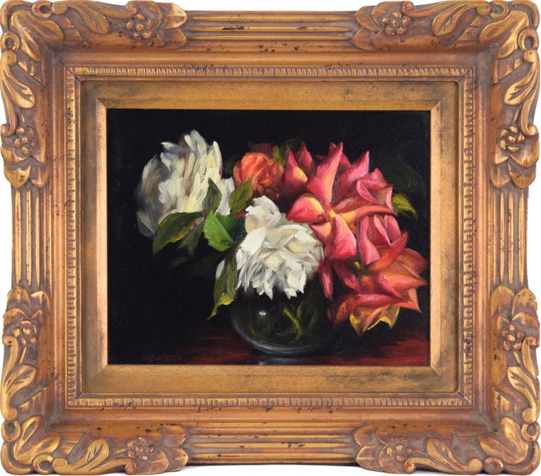 Roses Against a Black Background - Still Life by Martin at 1stDibs