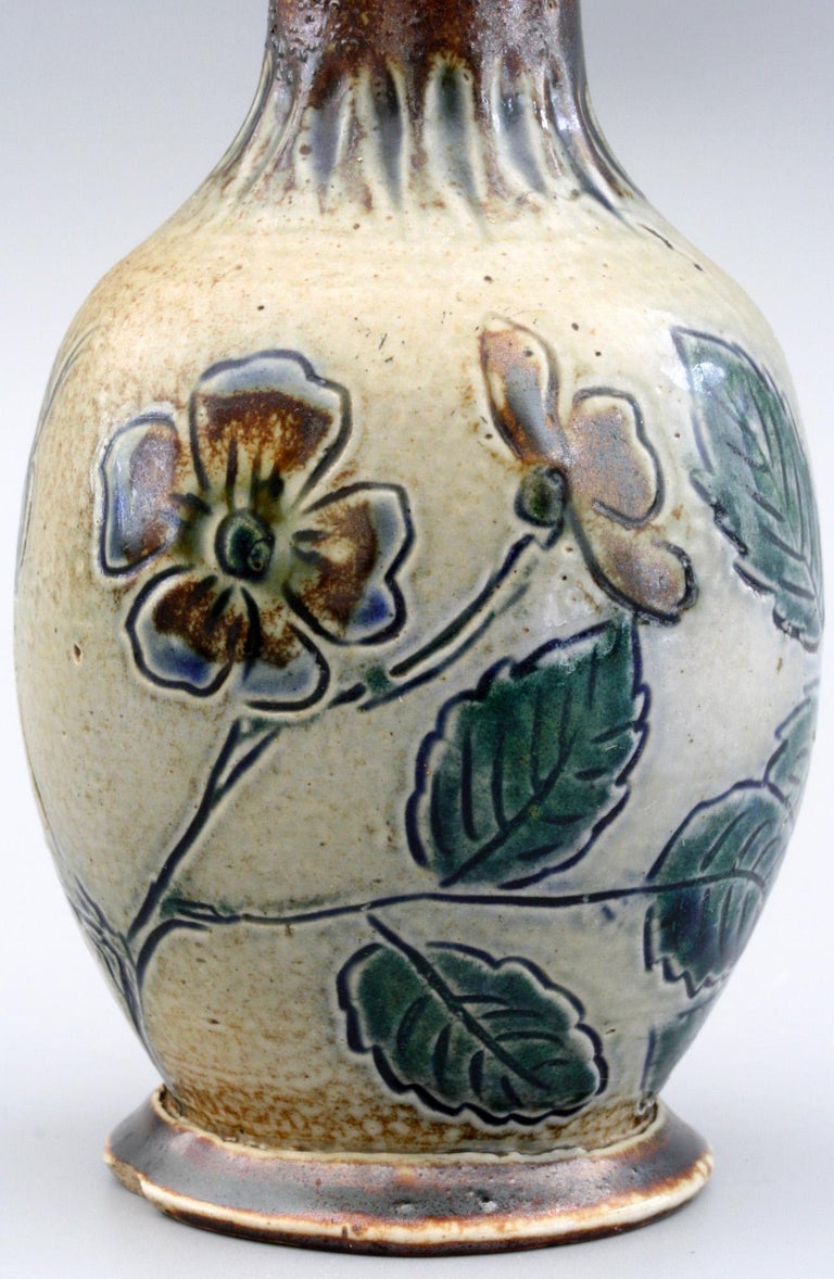 Martin Brothers Art Pottery Dog Rose Vase, 19th Century at 1stDibs