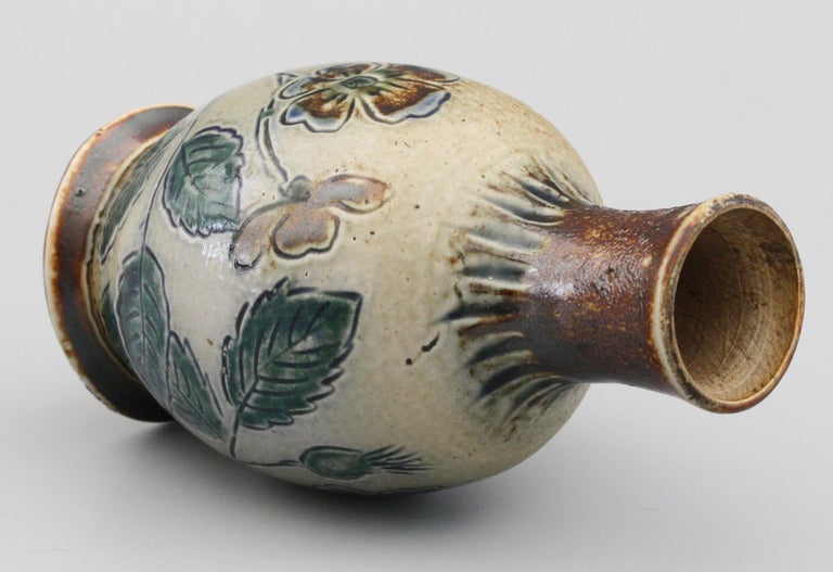 Martin Brothers Art Pottery Dog Rose Vase, 19th Century at 1stDibs