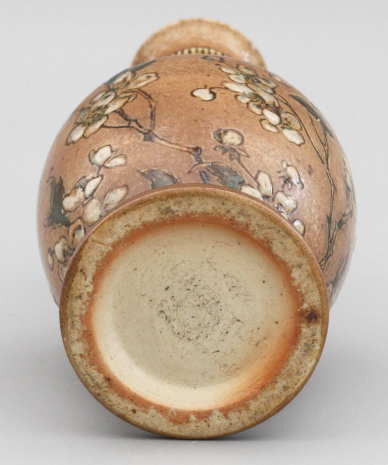 Martin Brothers Art Pottery Vase with Climbing Roses, Dated 1888 at 1stDibs