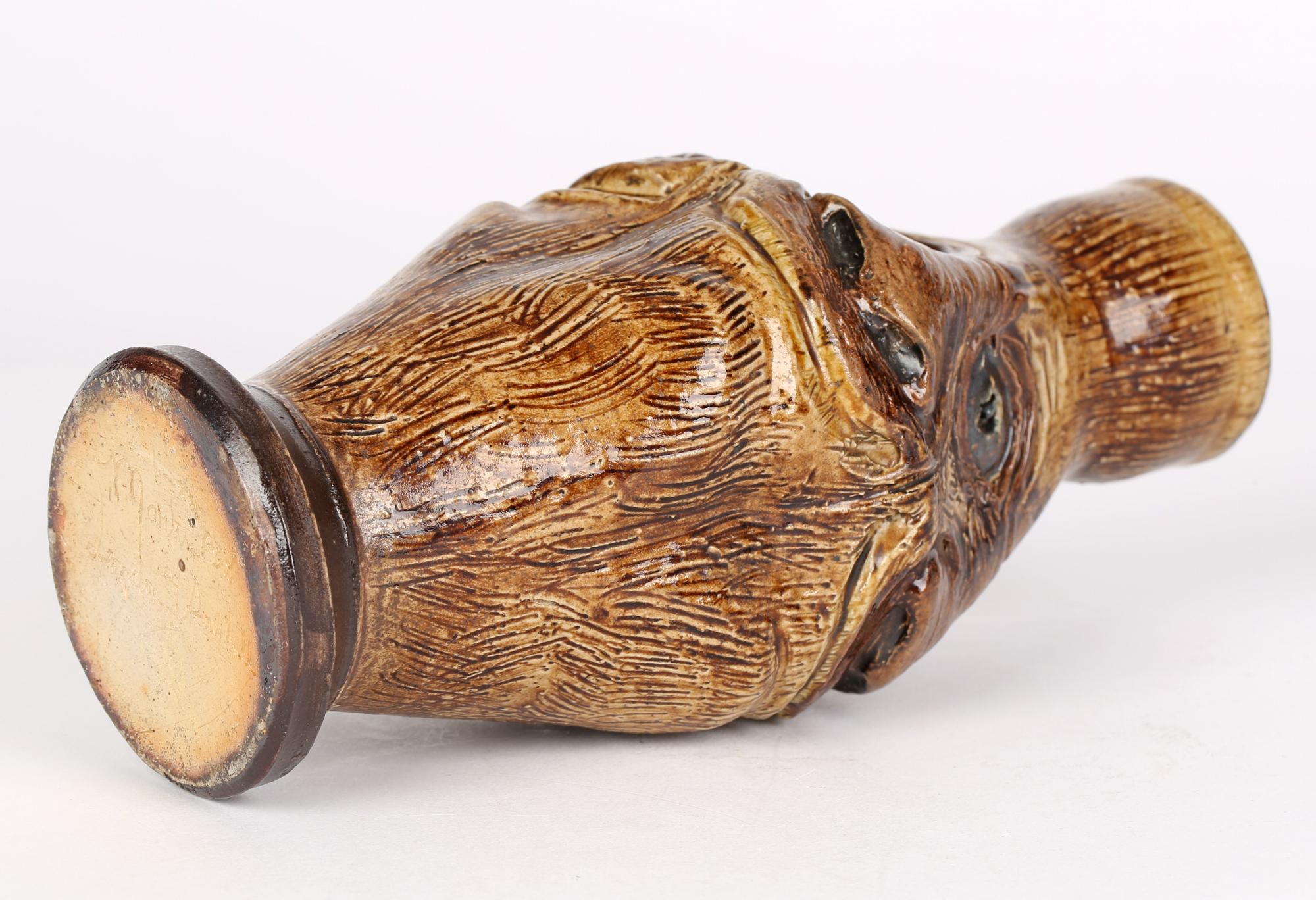 Martin Brothers Grotesque Four Faces Art Pottery Vase at 1stDibs ...