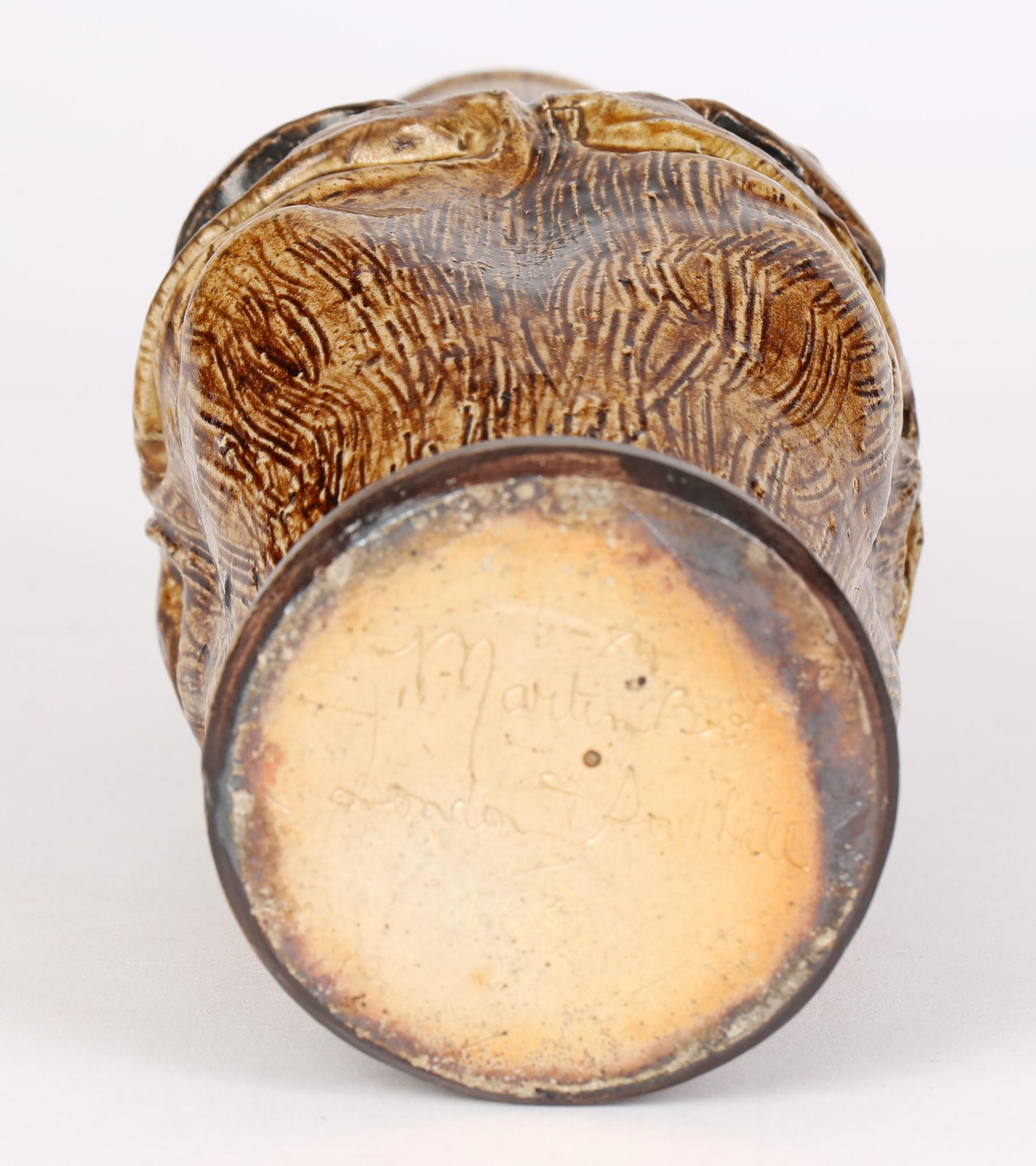 Martin Brothers Grotesque Four Faces Art Pottery Vase at 1stDibs ...