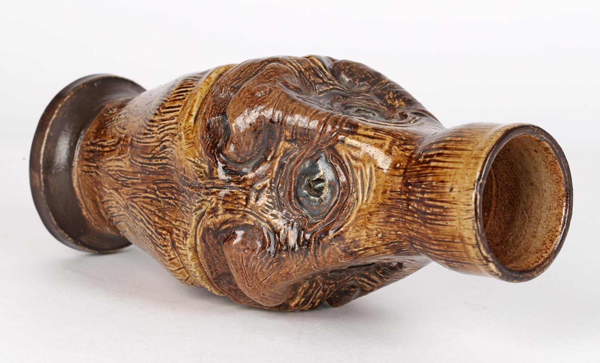 Martin Brothers Grotesque Four Faces Art Pottery Vase at 1stDibs ...