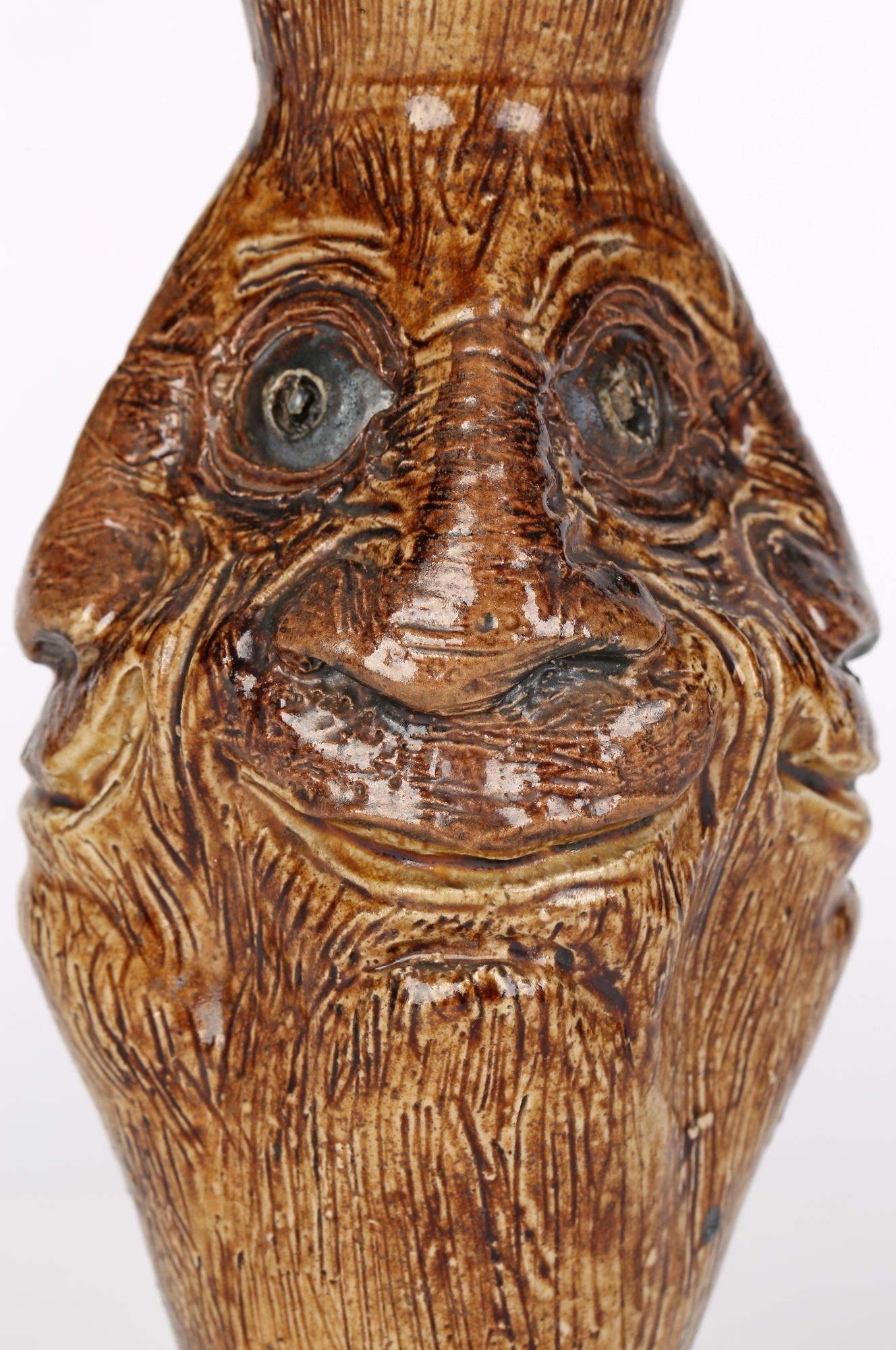 Martin Brothers Grotesque Four Faces Art Pottery Vase at 1stDibs ...
