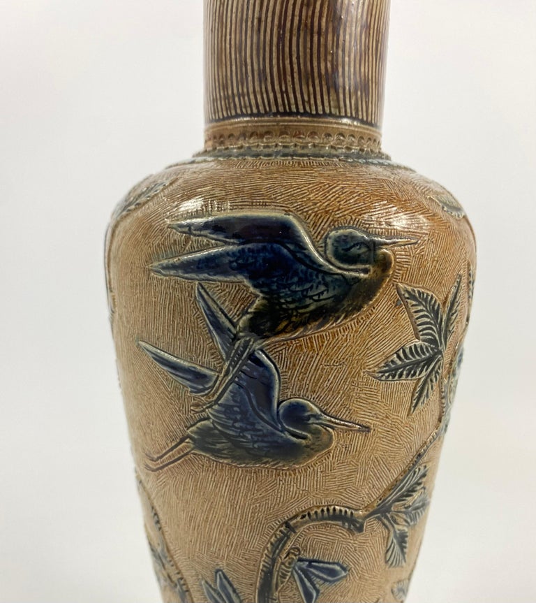 Martin Brothers Stoneware ‘Herons’ Vase, Dated 1874 at 1stDibs