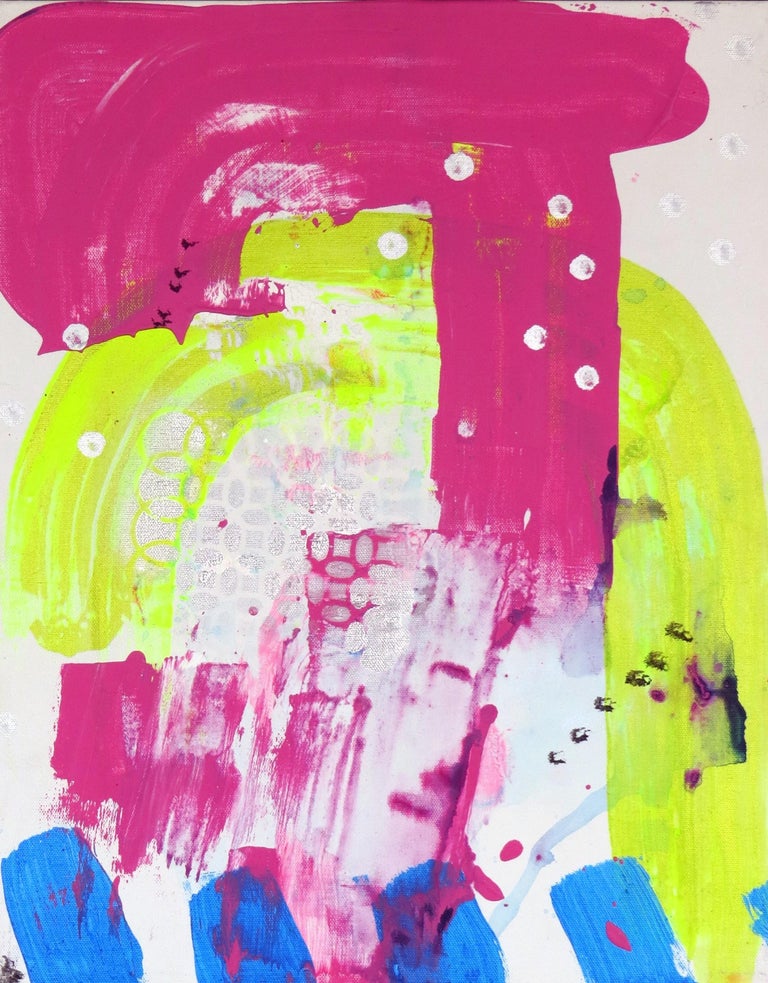 Martin Durazo - Acrylic painting, red, yellow and blue, metallic ...