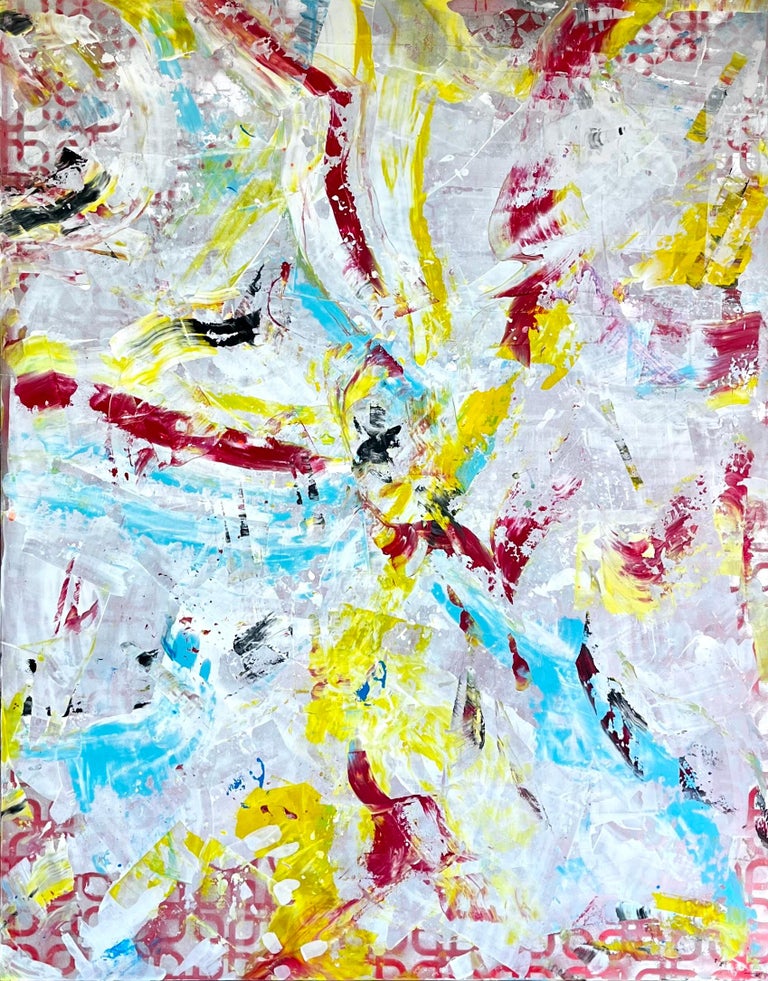 Martin Durazo - Clandestino, medium, abstract, yellow, red, blue, pink ...
