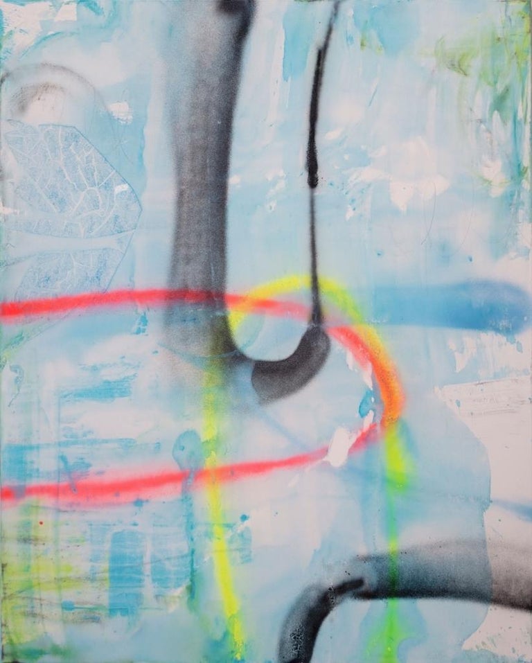 Martin Durazo - Every Which Way, large, abstract, neon, blue, black ...