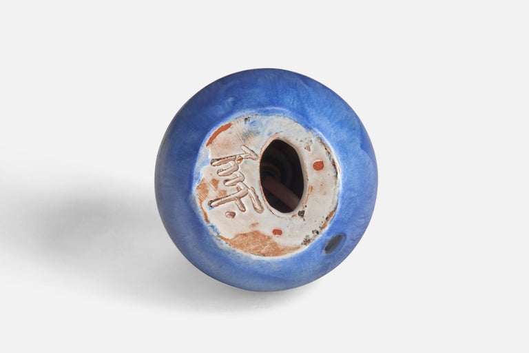 Martin Flodén, Table Lamp, Blue-Glazed Stoneware, Sweden, 1970s For ...